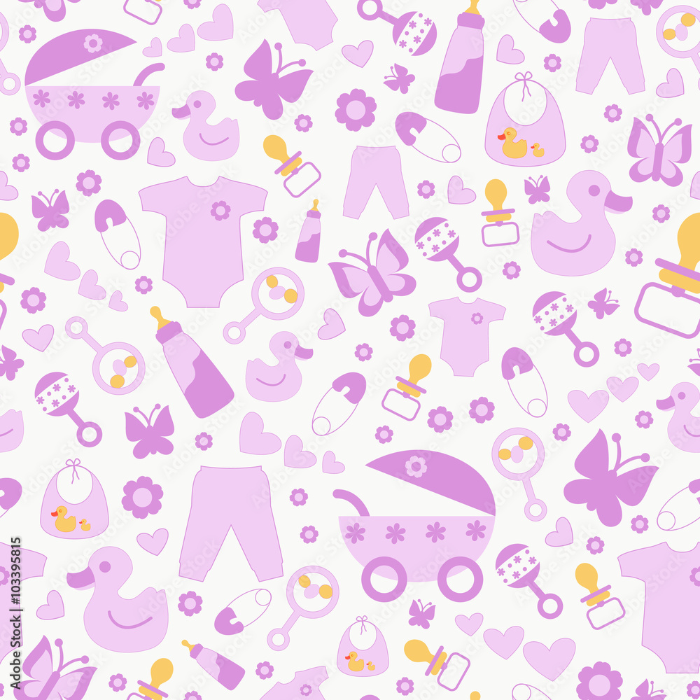 Baby seamless pattern background Stock Vector | Adobe Stock