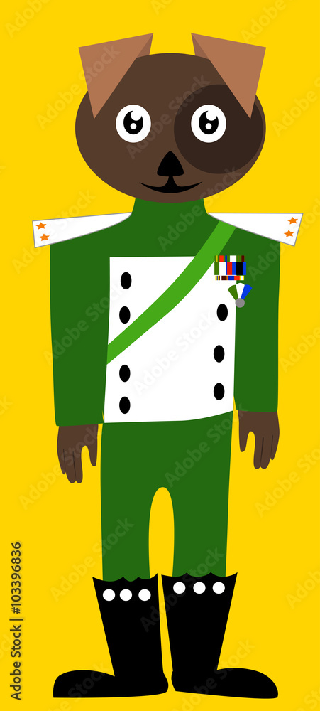 Cartoon dog soldier Stock Vector | Adobe Stock
