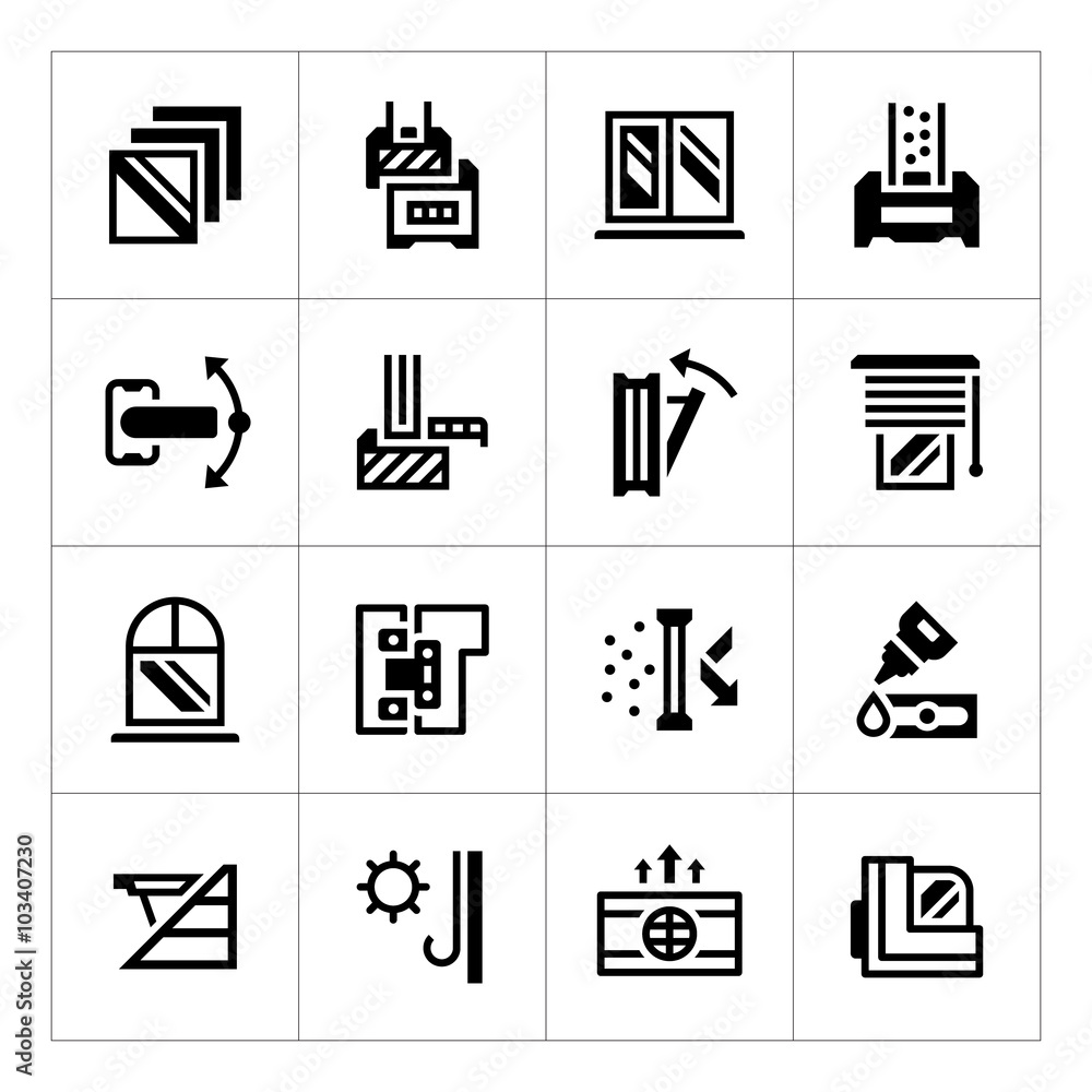 Set icons of modern window Stock Vector | Adobe Stock
