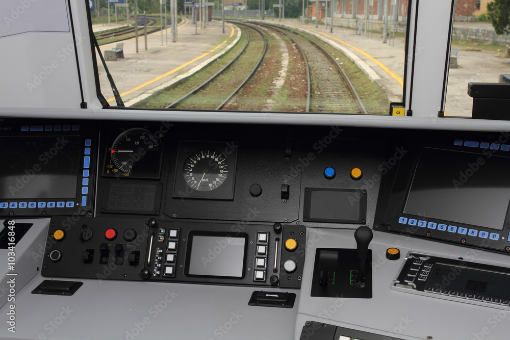 the train control cabin Stock Photo | Adobe Stock