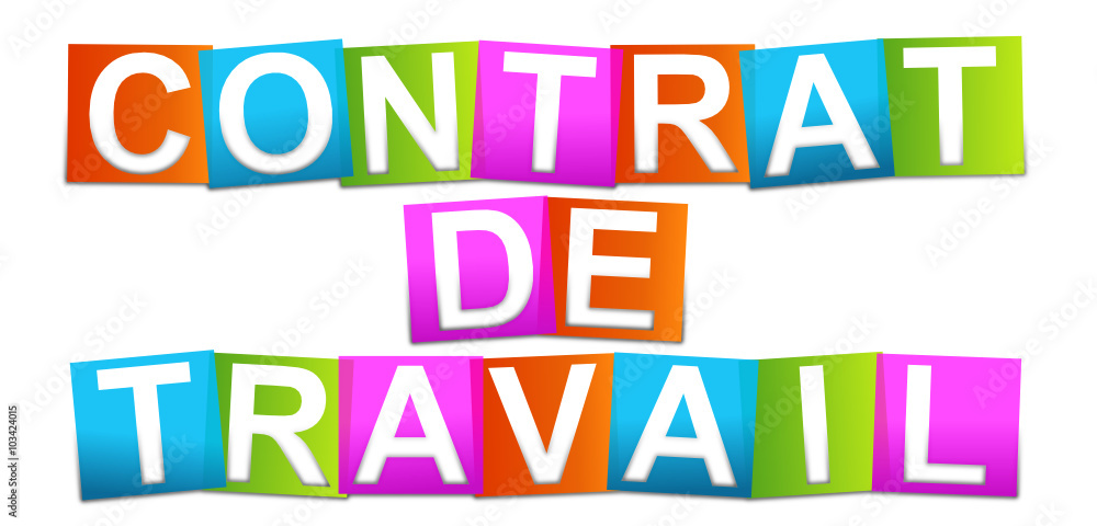 contrat de travail couleurs Stock Vector | Adobe Stock