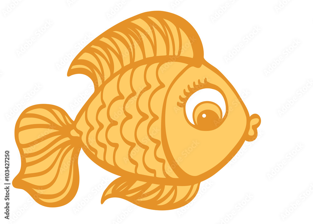 Goldfish cartoon hand drawn illustration Stock Vector | Adobe Stock