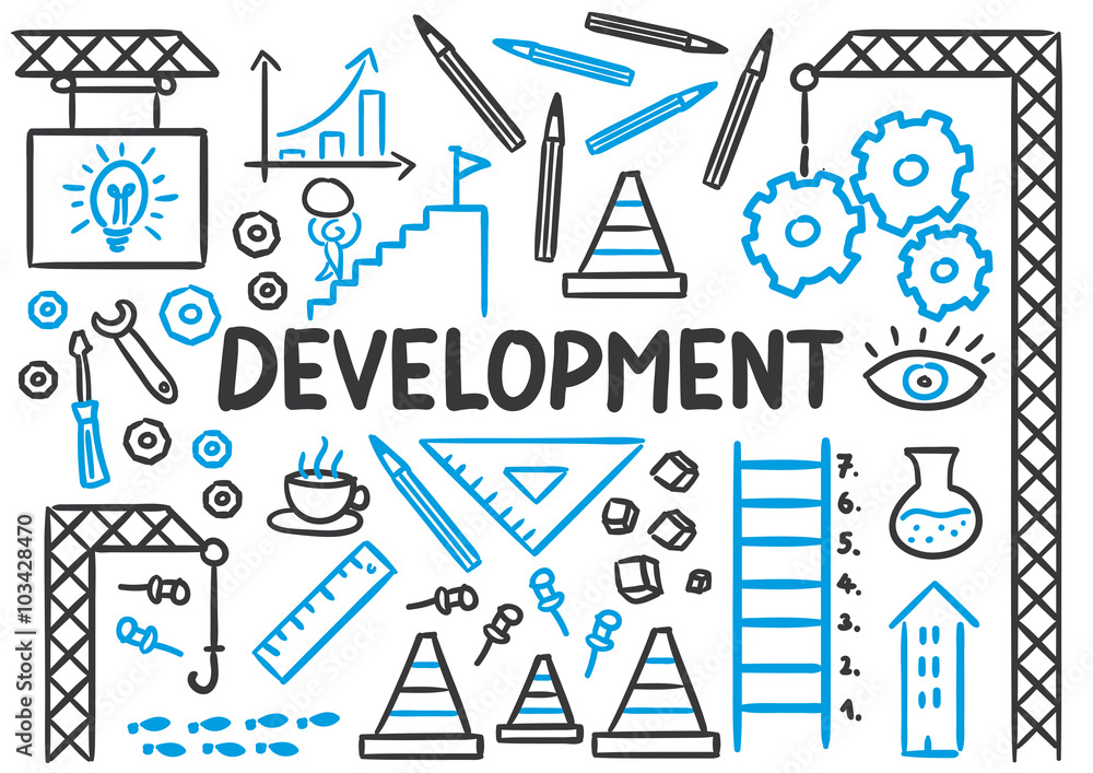 Stick Figure Series Blue Chart Stock Vector | Adobe Stock