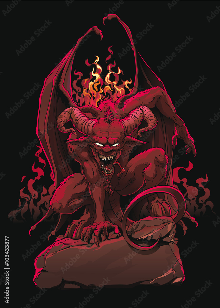 Devil on Hell Stone. Mythological character — supreme demon of the Hell ...