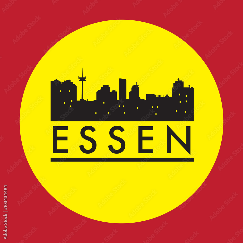 Abstract Essen, skyline, with various landmarks vector de Stock | Adobe ...