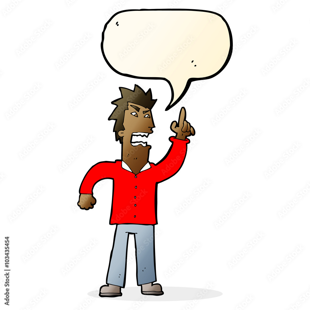 Angry Man Cartoon Pointing