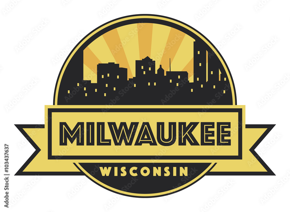 Abstract skyline Milwaukee, with various landmarks Stock Vector | Adobe ...
