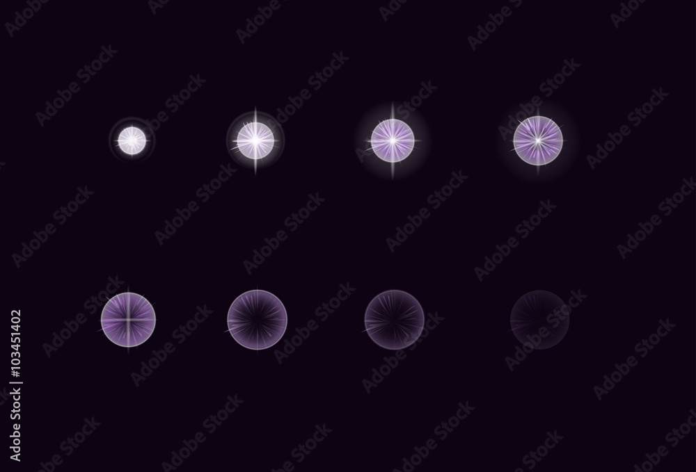 Sprite sheet for cartoon electric star plasma explosion, mobile, flash ...
