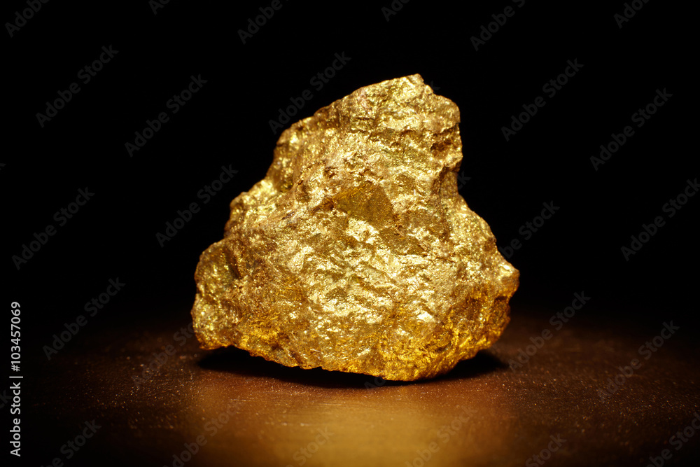 Closeup of big gold nugget Stock Photo | Adobe Stock