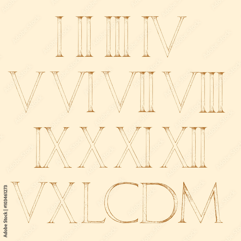 Roman numbers set. Modern Roman Classic number Stock Vector | Adobe Stock