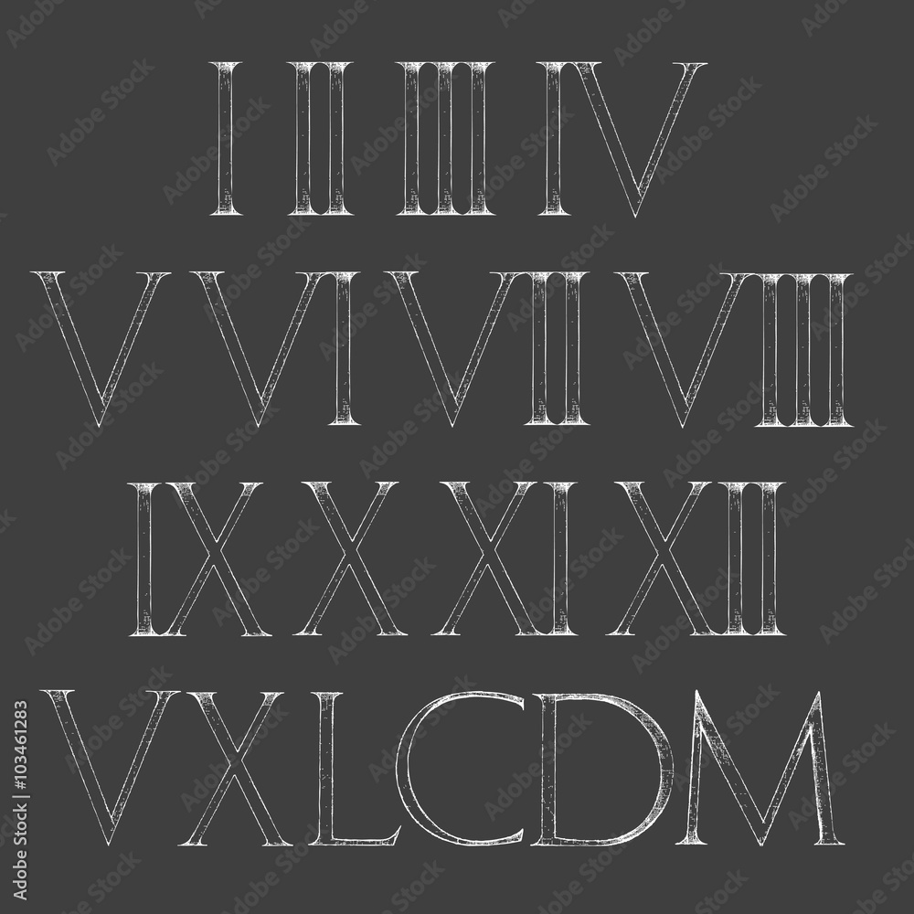 Roman numbers set. Modern Roman Classic number Stock Vector | Adobe Stock