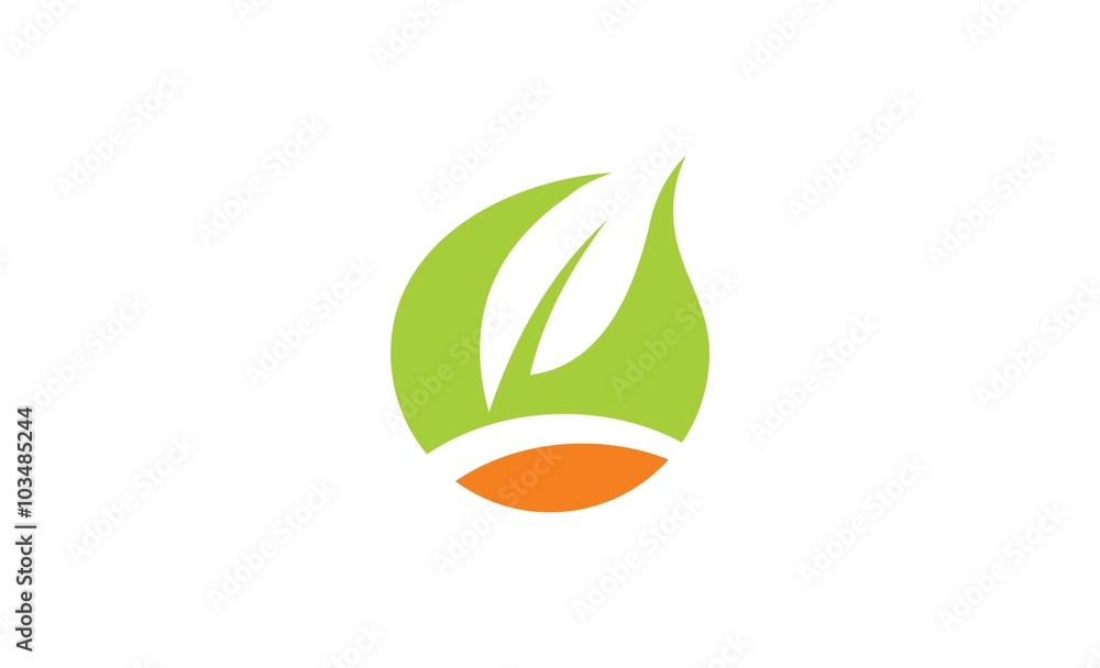 bio green leaf logo Stock Vector | Adobe Stock