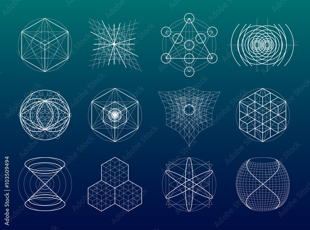 Sacred geometry symbols and elements set. Stock Vector | Adobe Stock