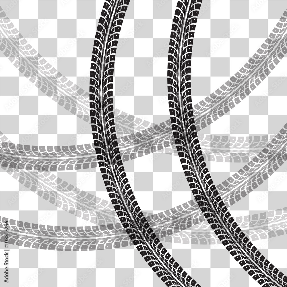 Tire tracks vector Stock Vector | Adobe Stock