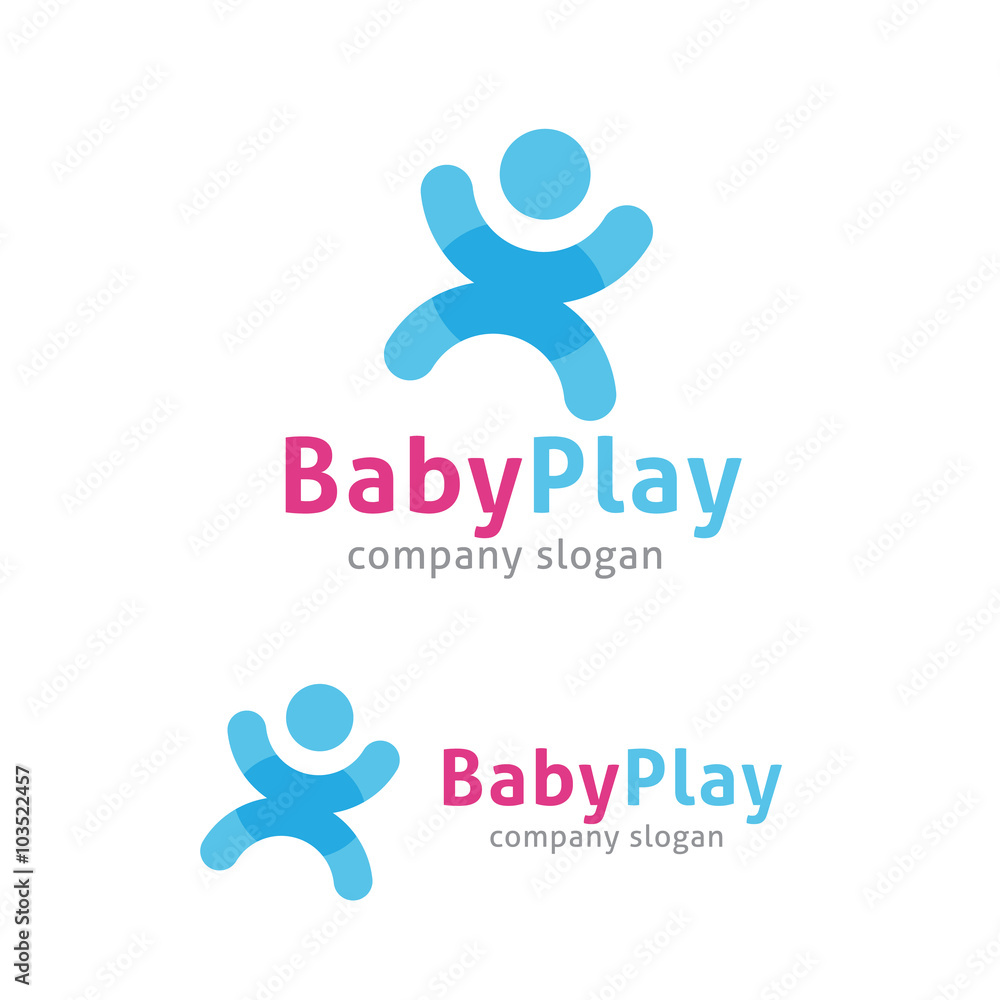 Kids logo,vector logo template Stock Vector | Adobe Stock