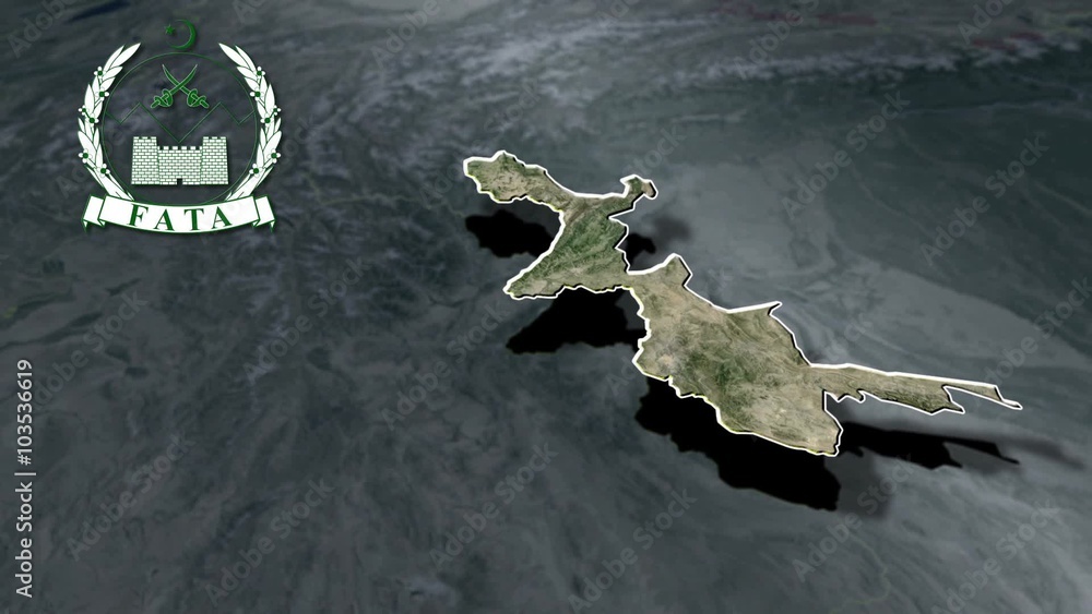 Vídeo do Stock: Federally Administered Tribal Areas with Coat of arms ...