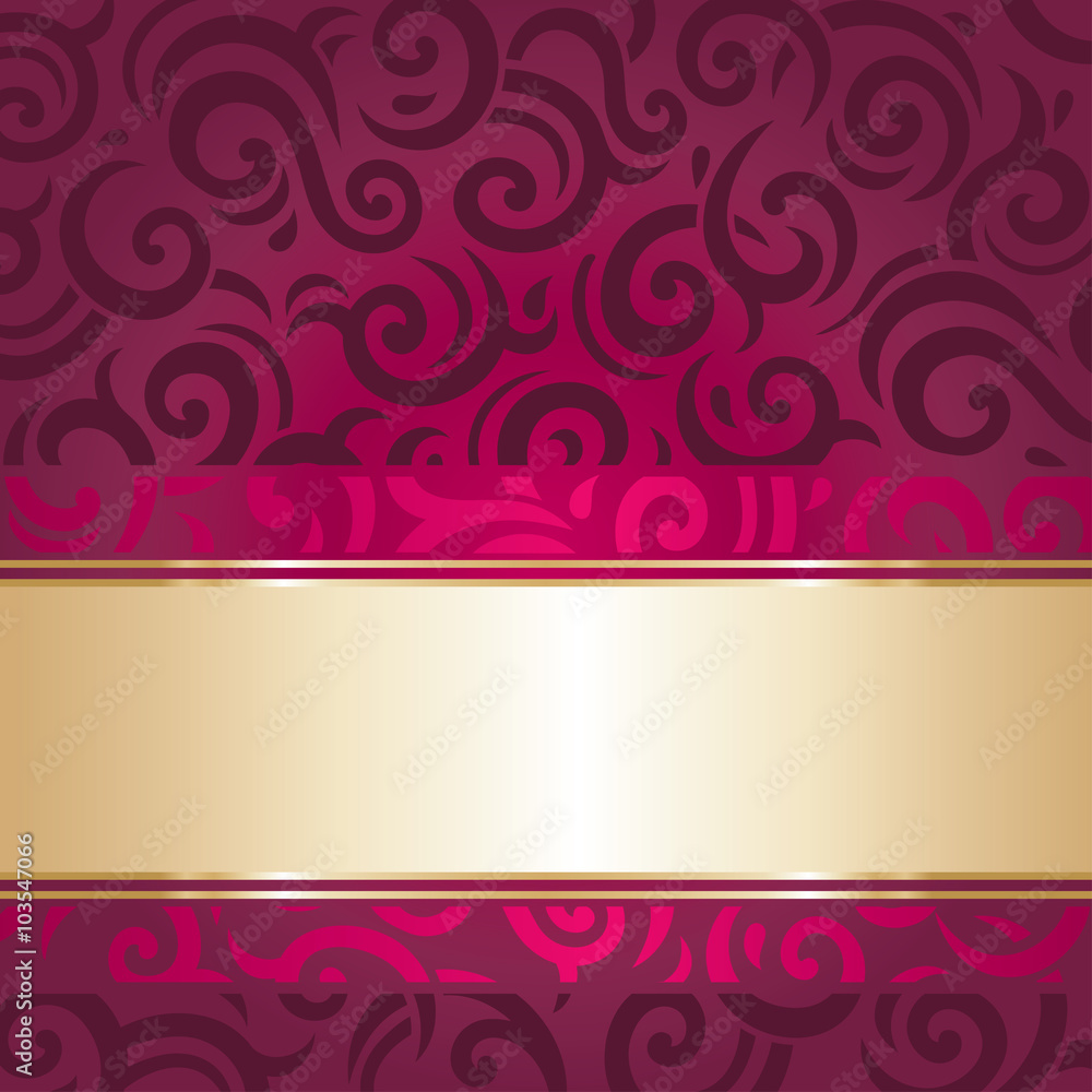 Wedding vintage wallpaper design white & gold vector Stock Vector ...