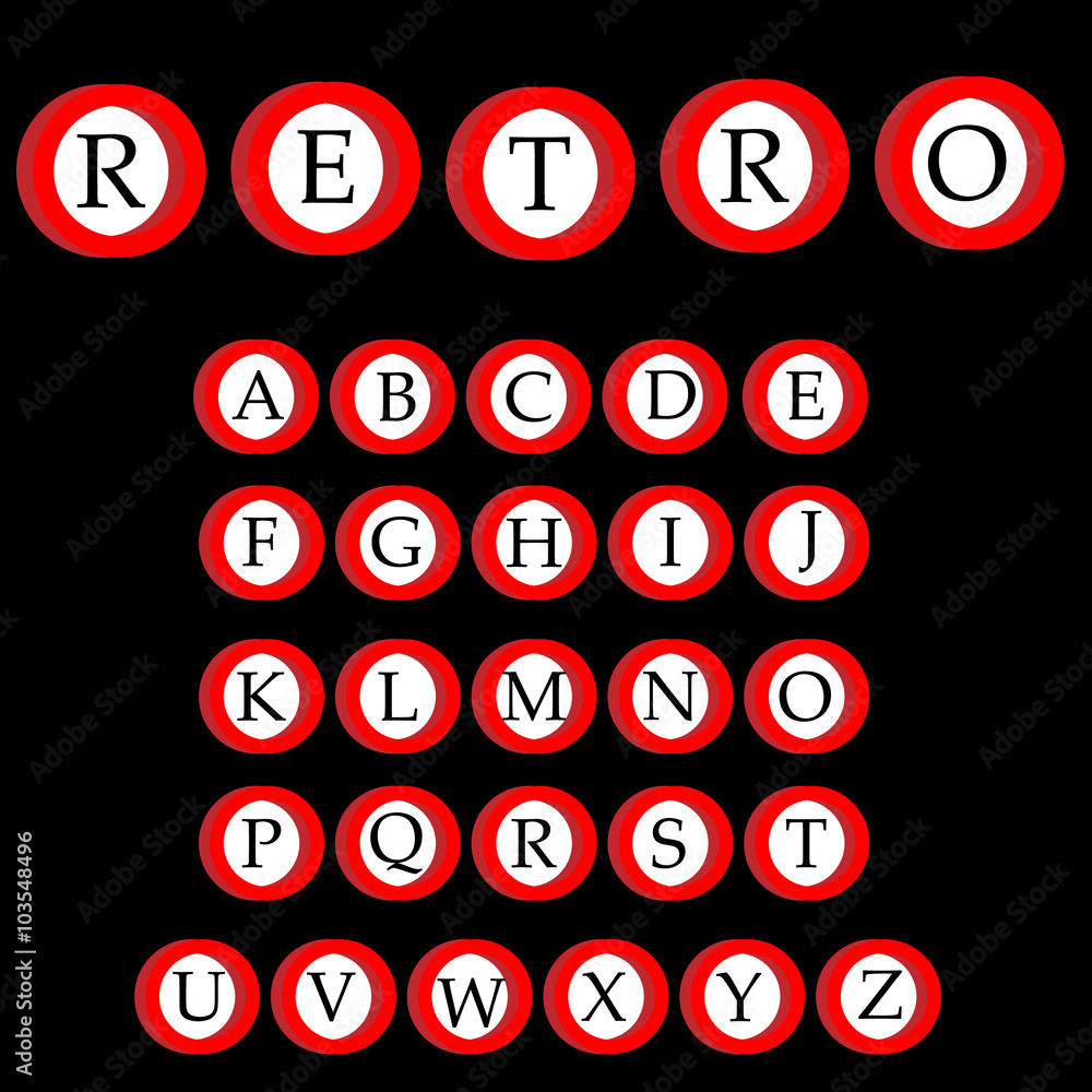 Retro alphabet vector font. ABC letters. Vector illustration Stock ...