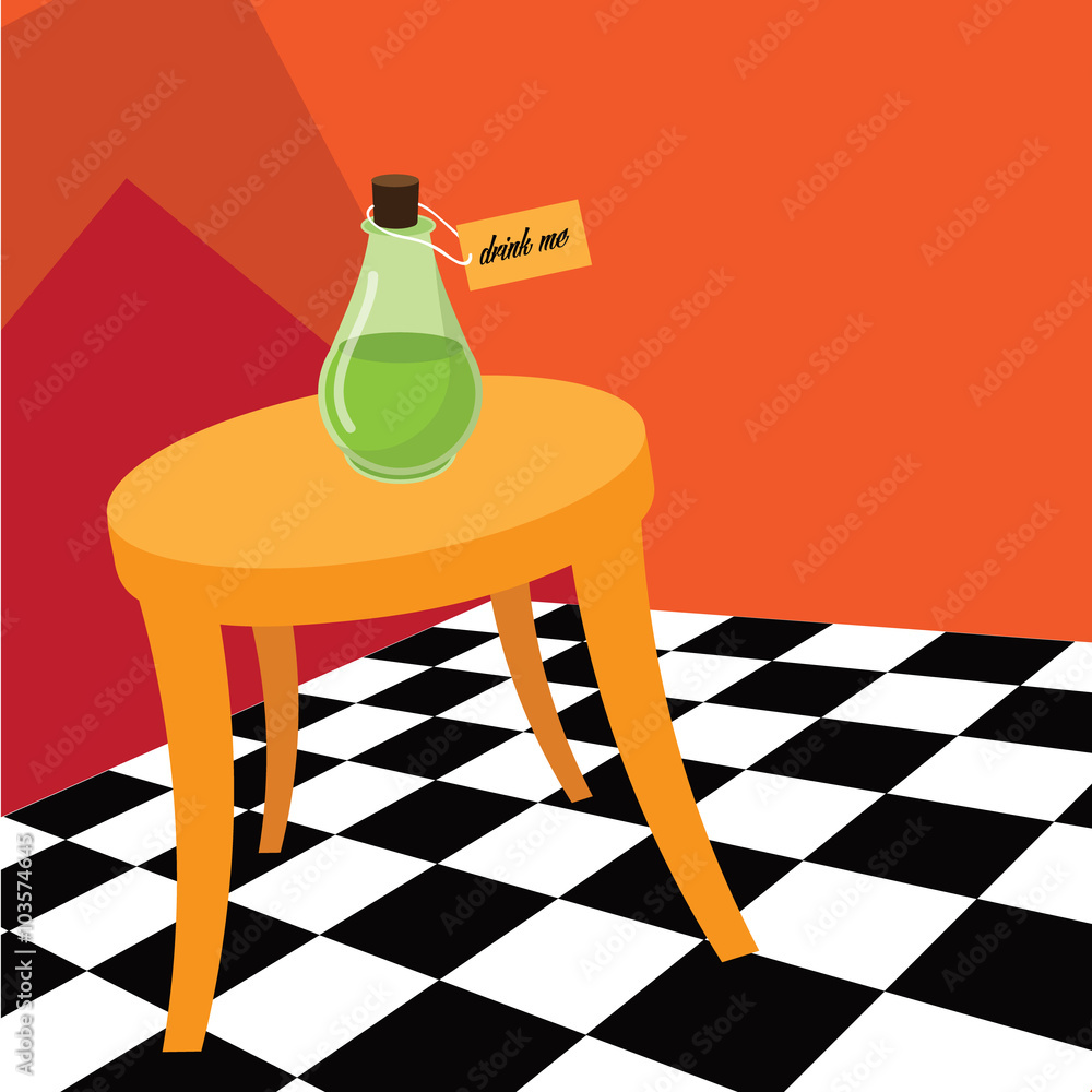 Alice In Wonderland Drink Me Bottle Art