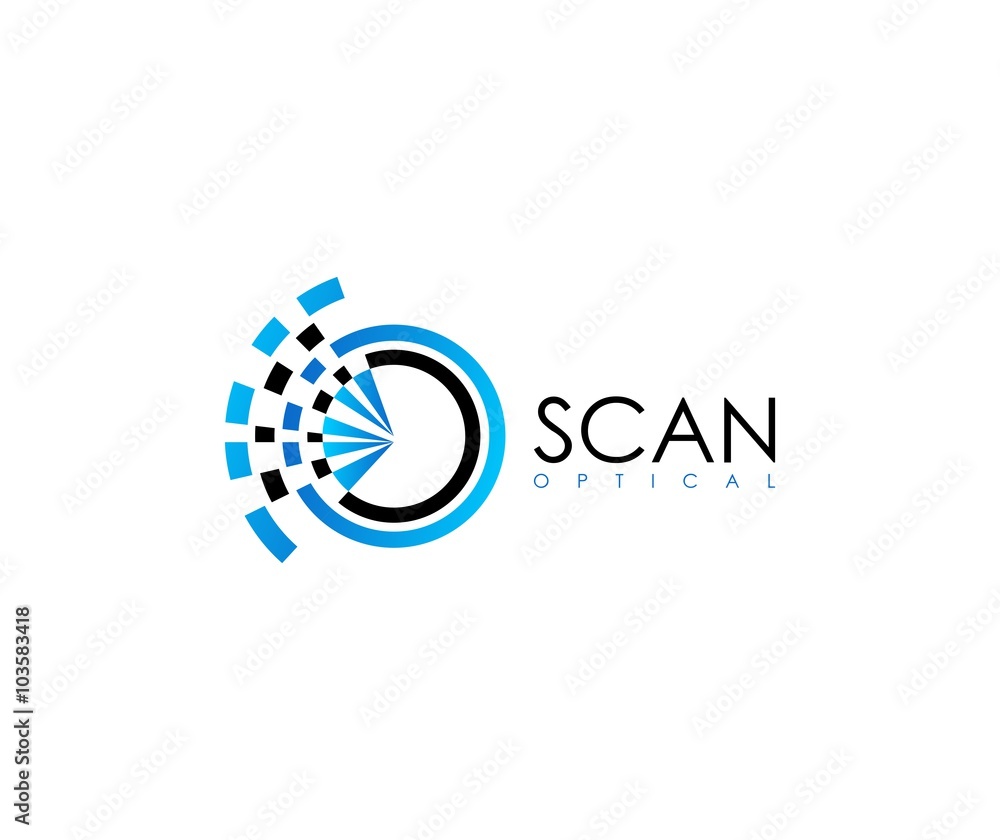 Scan logo Stock Vector | Adobe Stock