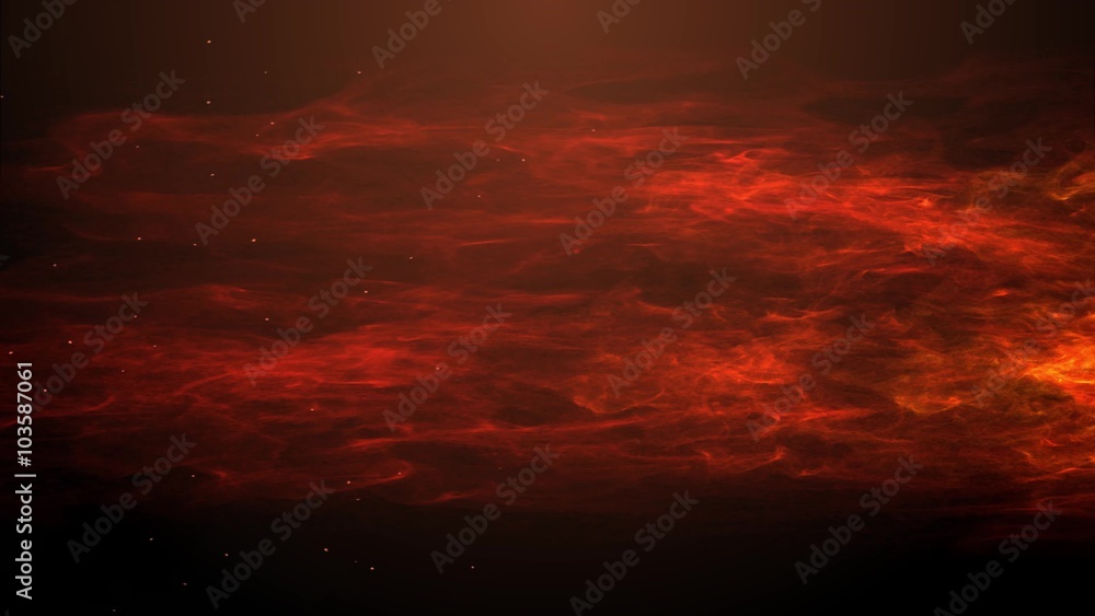 Animation of huge fireball flame blasting beam from left to right and ...