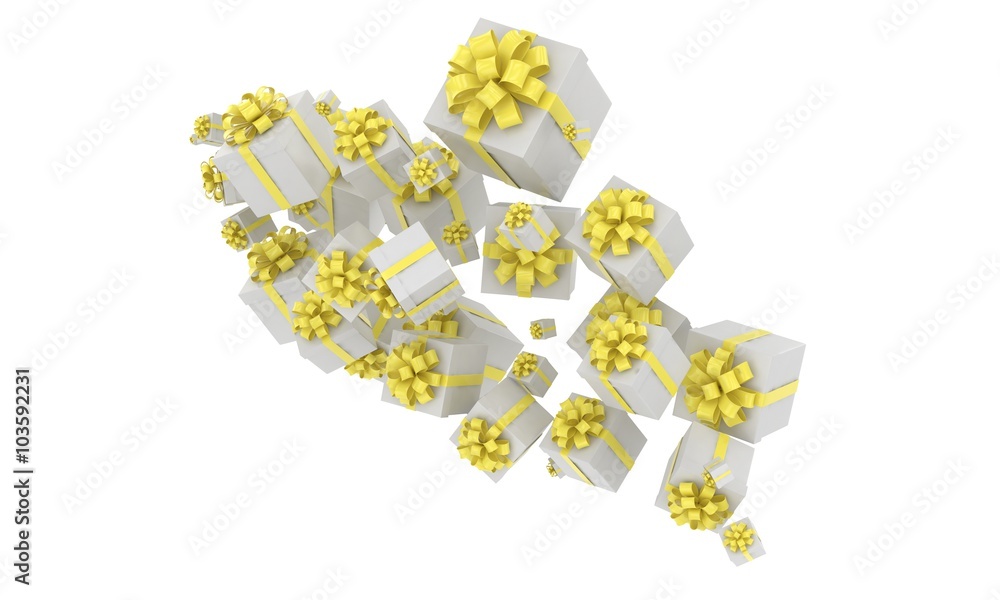 flying gift boxes Stock Photo | Adobe Stock