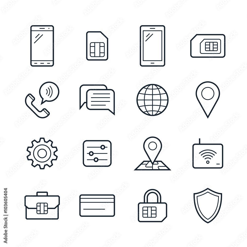 Mobile network operator icons Stock Vector | Adobe Stock