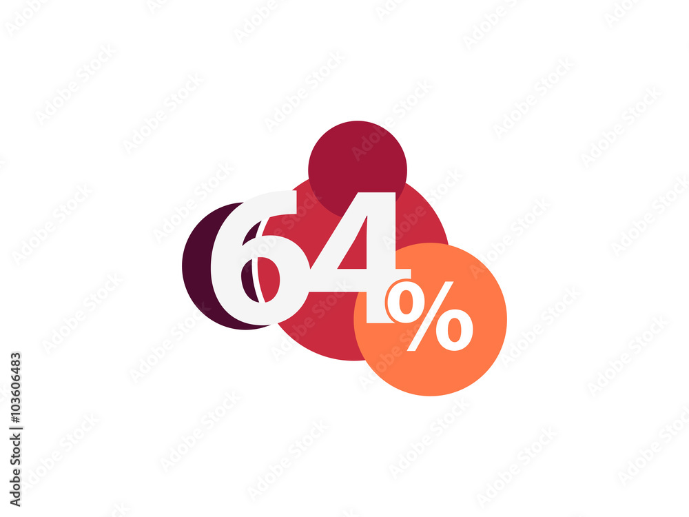 64 percent discount sale Stock Vector | Adobe Stock