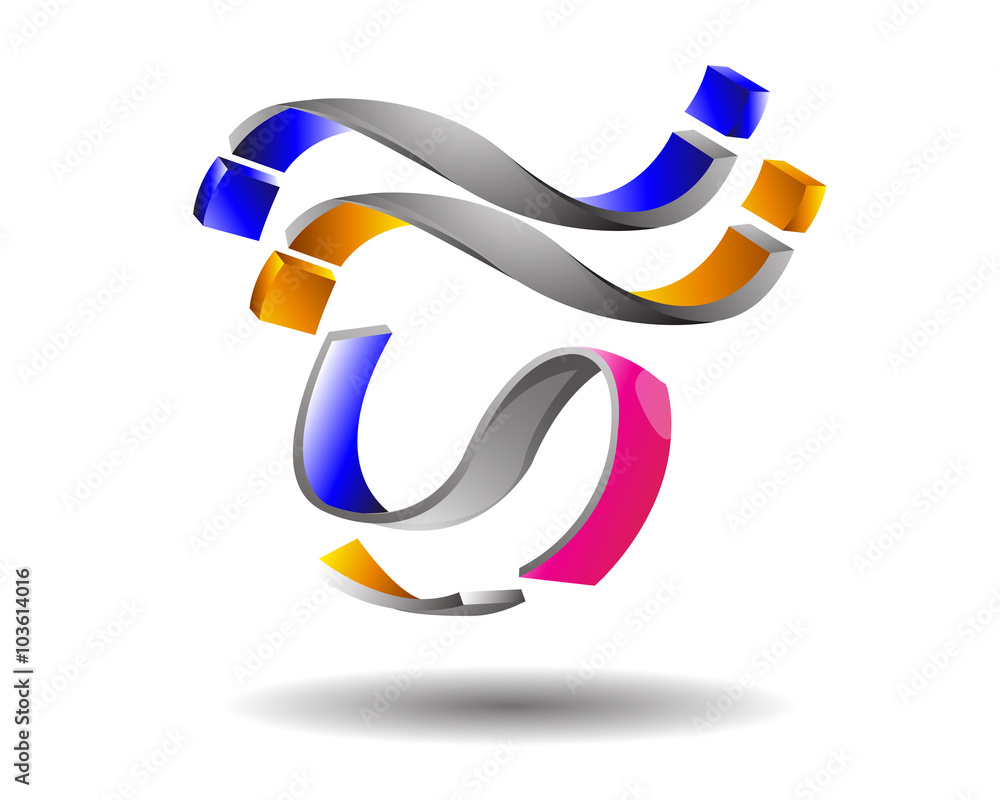 Curve Shape Logo Template Stock Vector | Adobe Stock