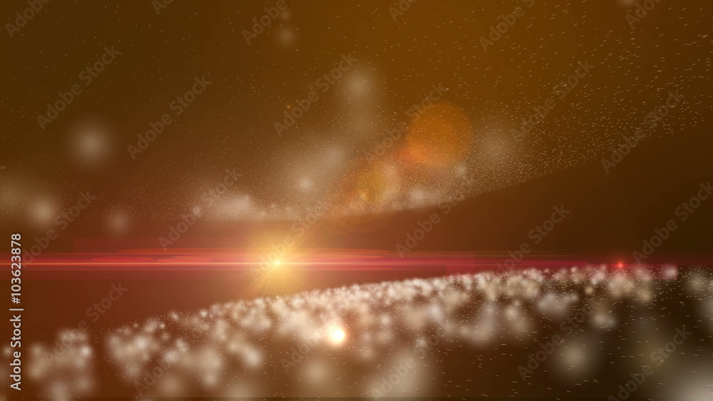 Flickering motion of particles blue background, Light ray effect. UHD ...