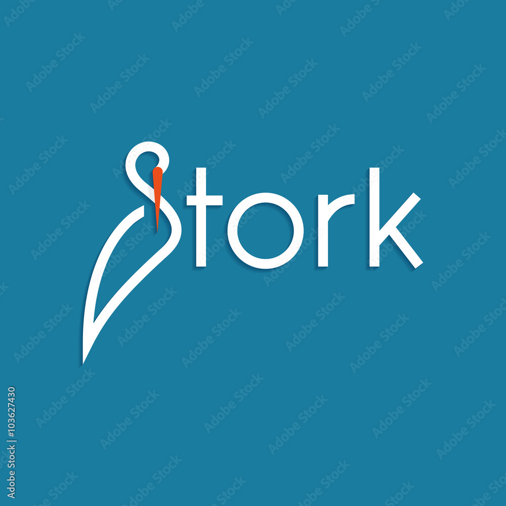 stork logo sign laconic Stock Vector | Adobe Stock