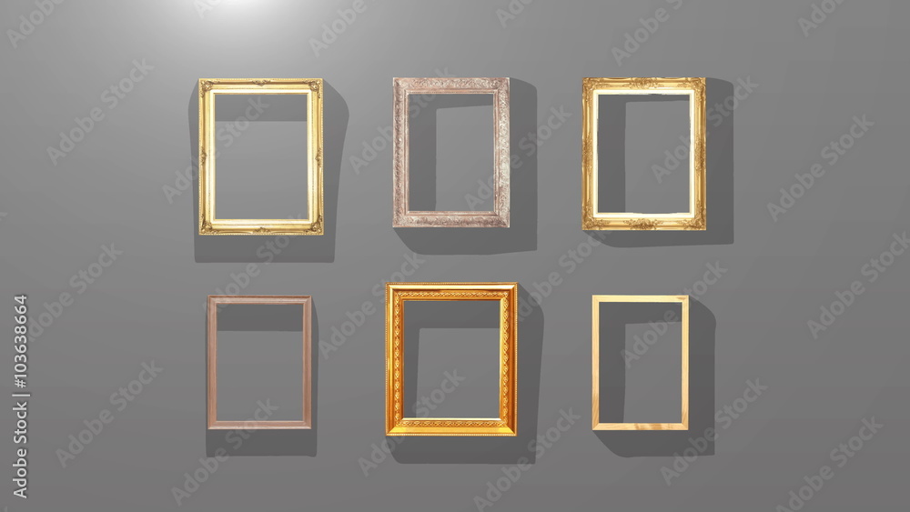 Old style picture wood frame with moving shadow background, Animation ...