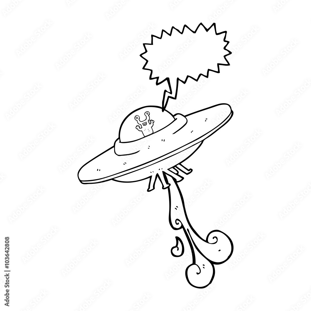 speech bubble cartoon alien spaceship Stock Vector | Adobe Stock