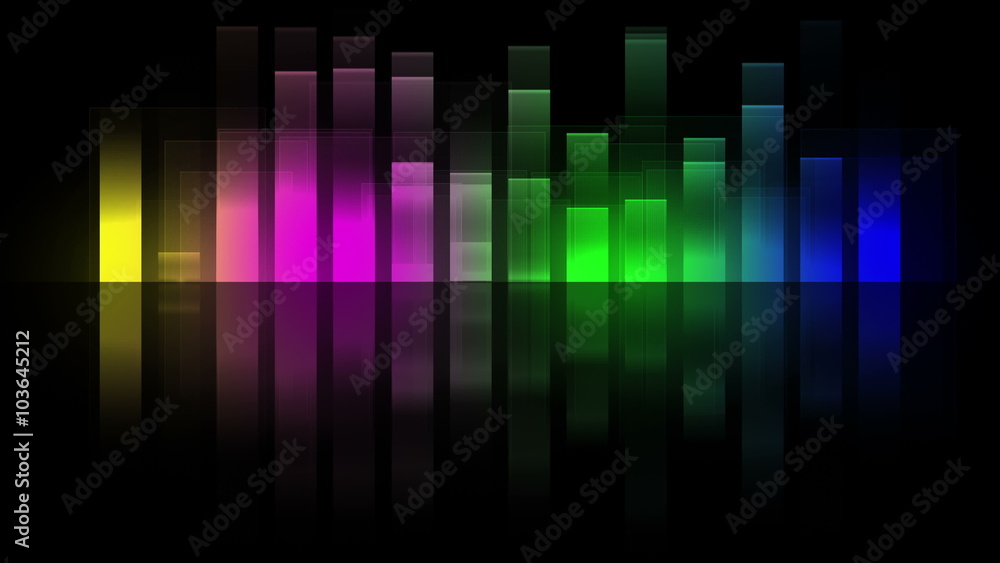 Music Graphics Equalizer Multicolored. Computer generated abstract ...