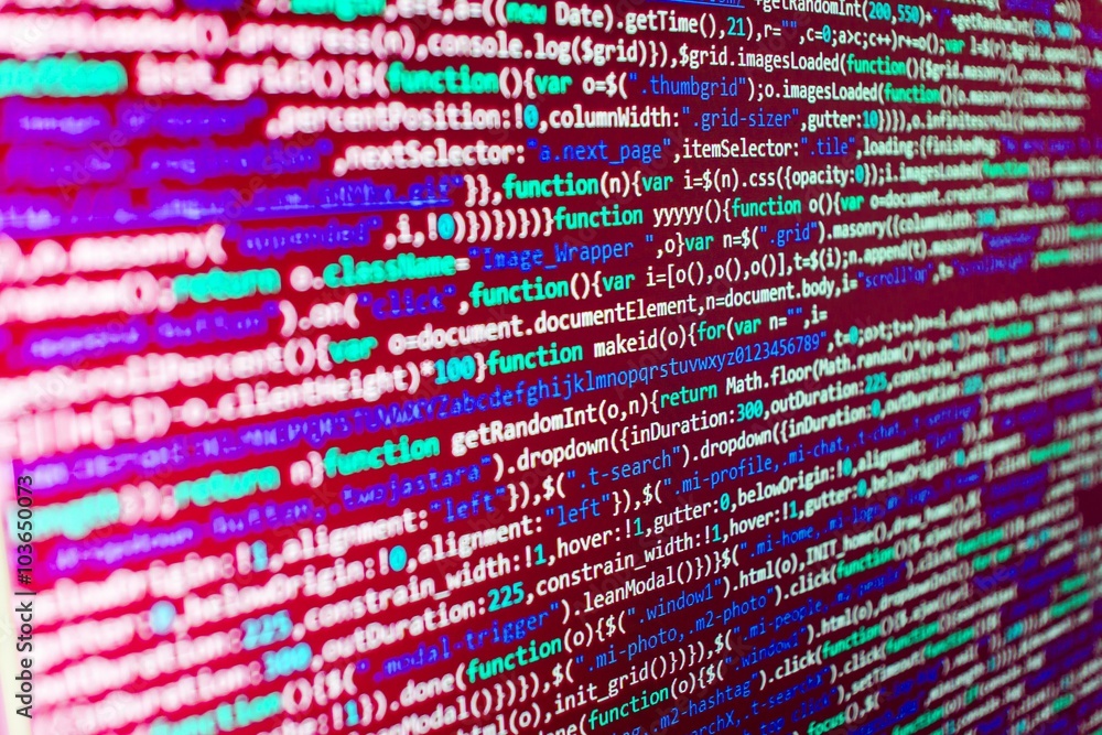 Software background. Programming code on computer screen. Website codes ...