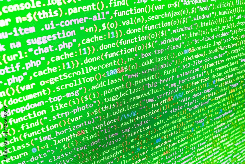 Software background. Programming code on computer screen. Website codes ...