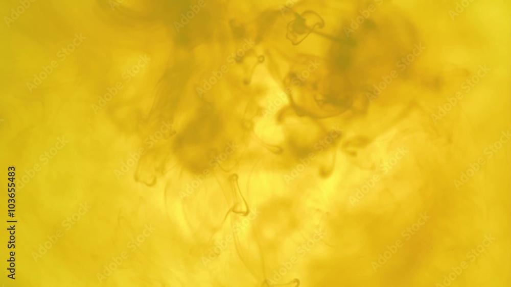 yellow color dissolving in water Stock Video | Adobe Stock