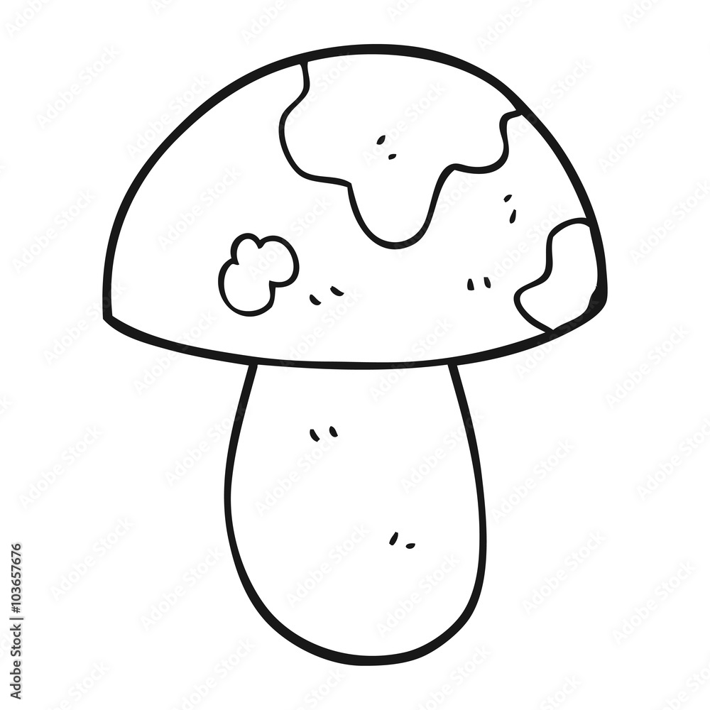 black and white cartoon toadstool Stock Vector | Adobe Stock