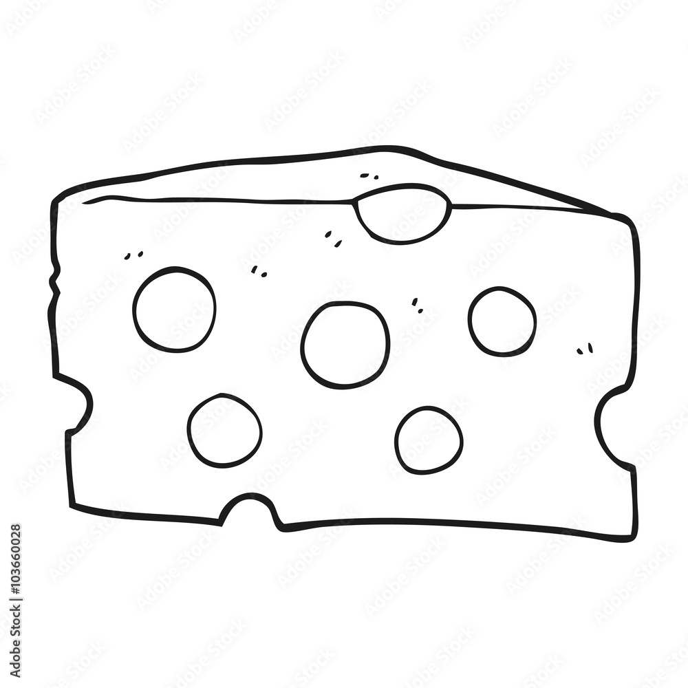 black and white cartoon cheese Stock Vector | Adobe Stock