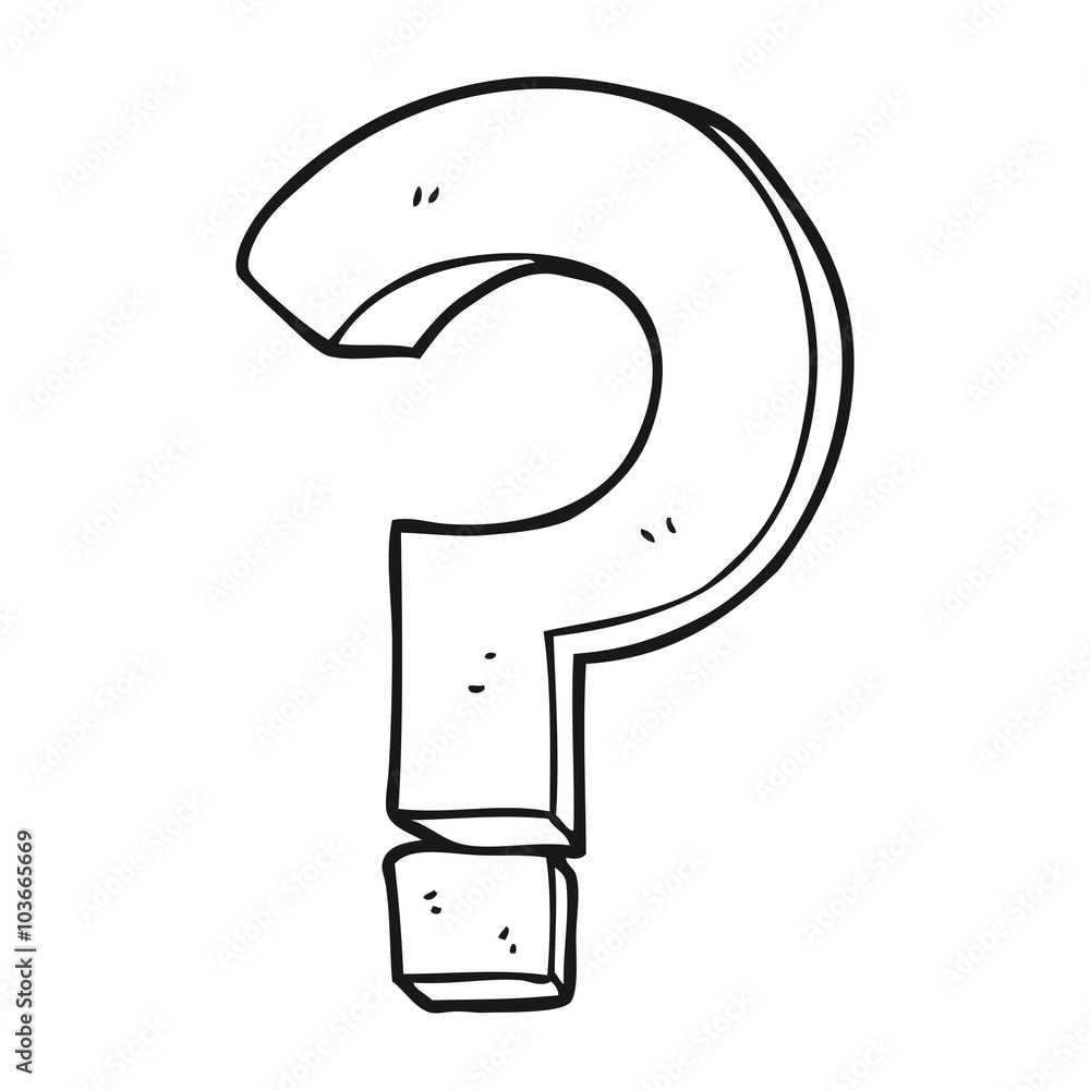 black and white cartoon question mark Stock Vector | Adobe Stock