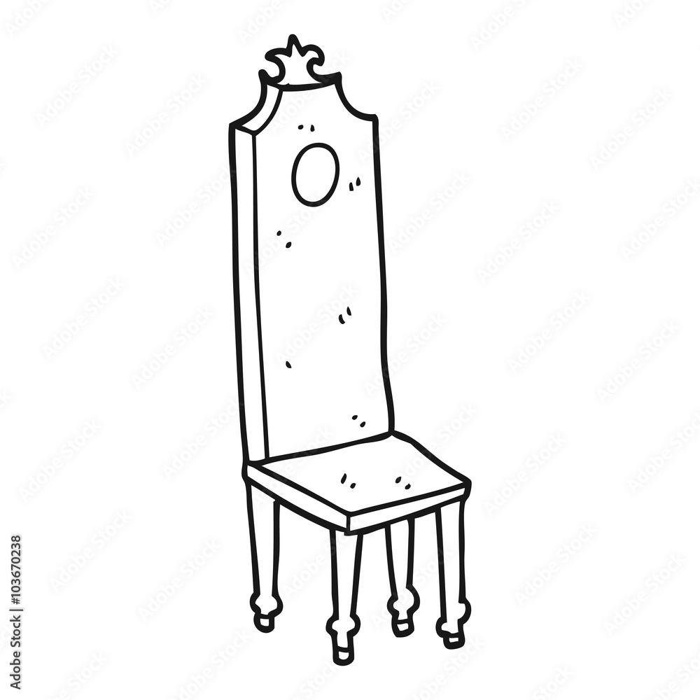 black and white cartoon fancy chair Stock Vector | Adobe Stock