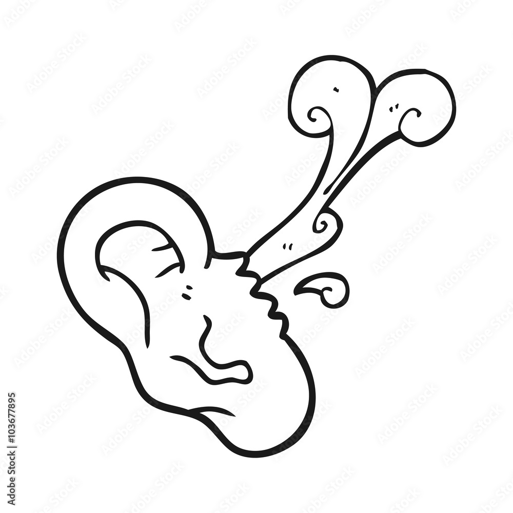Black And White Cartoon Ear