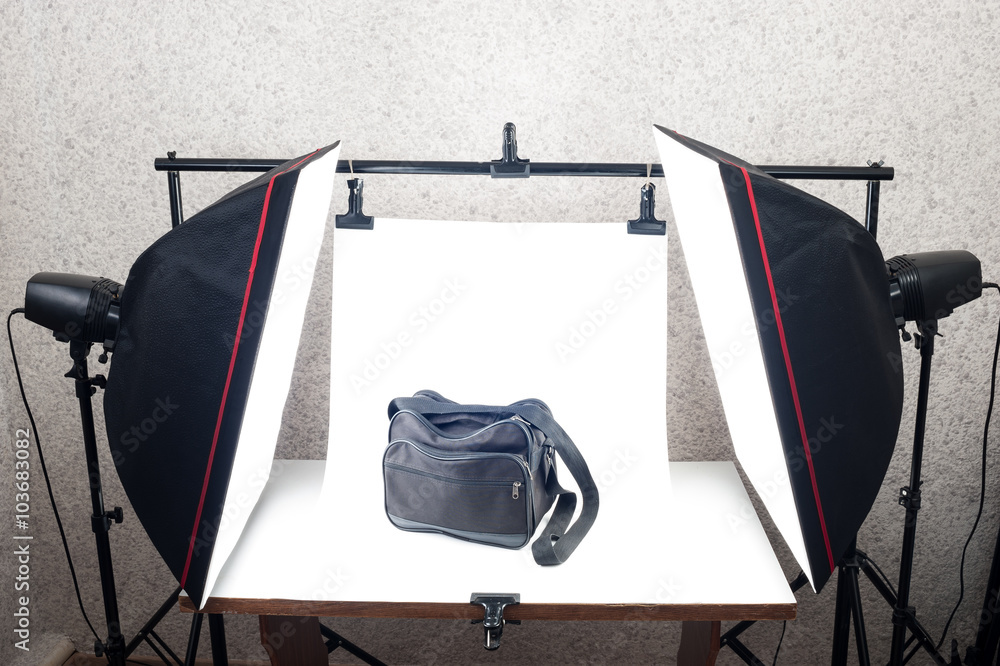 Shooting Table and studio lighting system Stock Photo | Adobe Stock