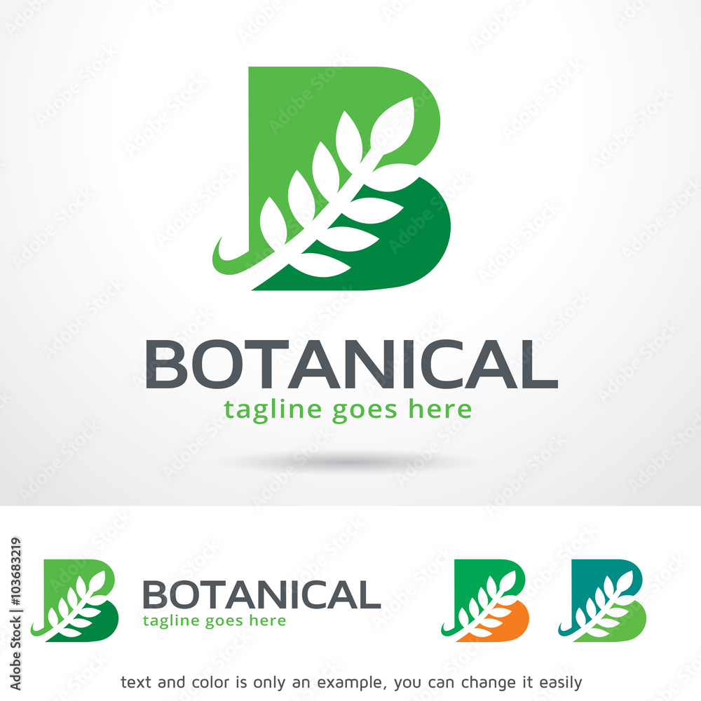 Botanical Letter B Logo Template Design Vector Stock Vector | Adobe Stock