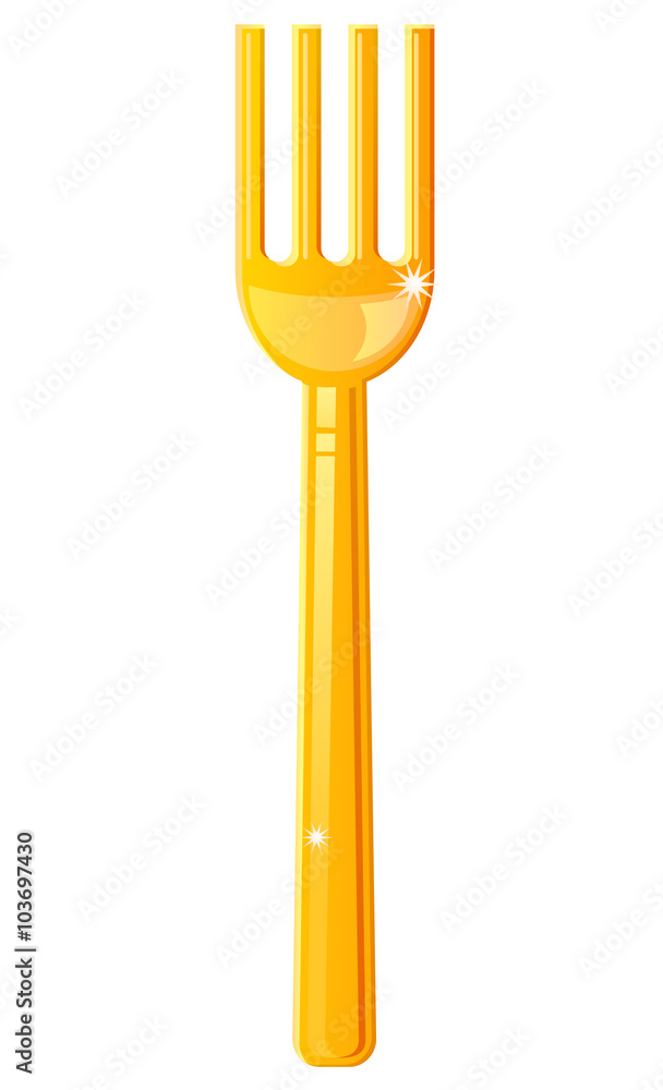 Gold fork vector image ilustração do Stock | Adobe Stock