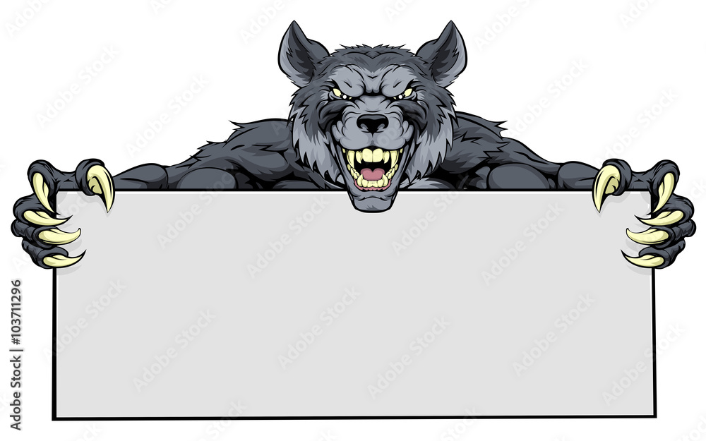 Wolf Sports Mascot Sign Stock Vector | Adobe Stock