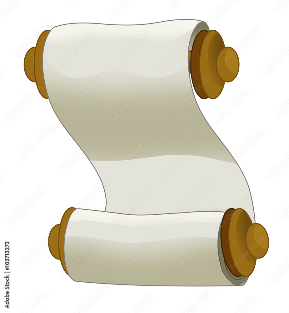 Cartoon scroll of paper - isolated - illustration for the children ...