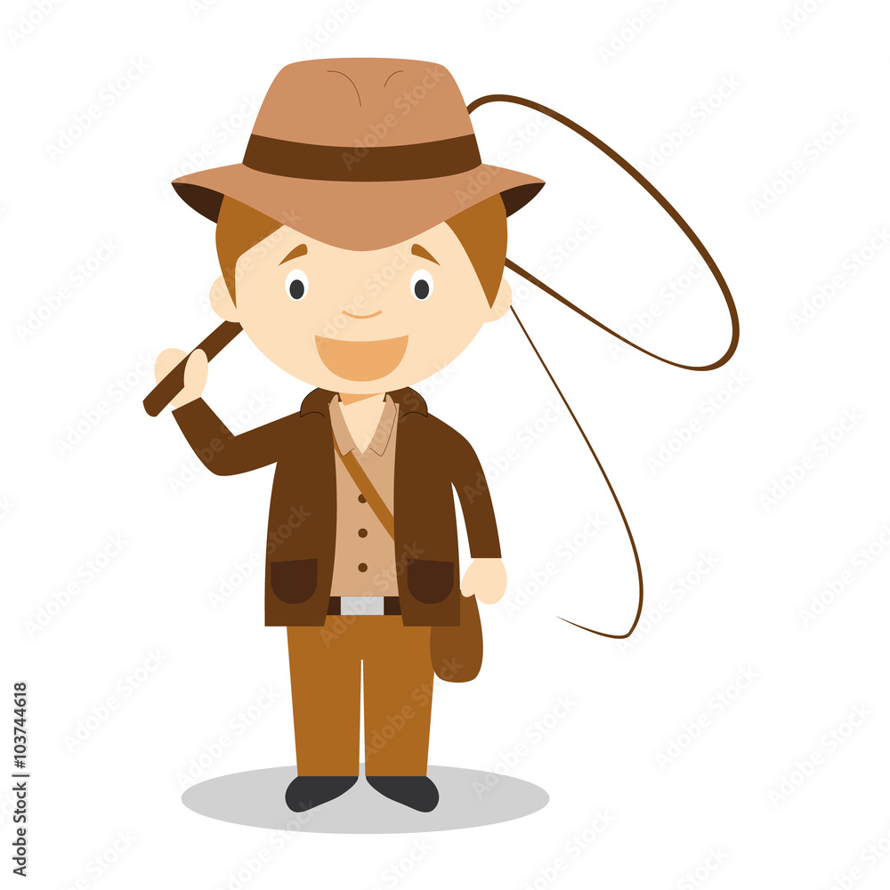Cute cartoon vector illustration of an Adventurer Stock Vector | Adobe ...
