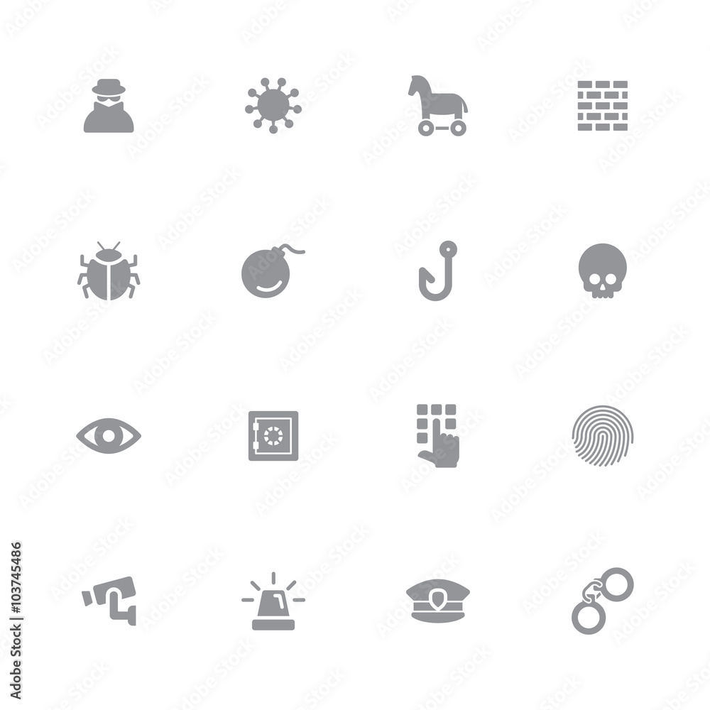 gray simple flat icon set 7 for web design, user interface (UI), infographic and mobile ...