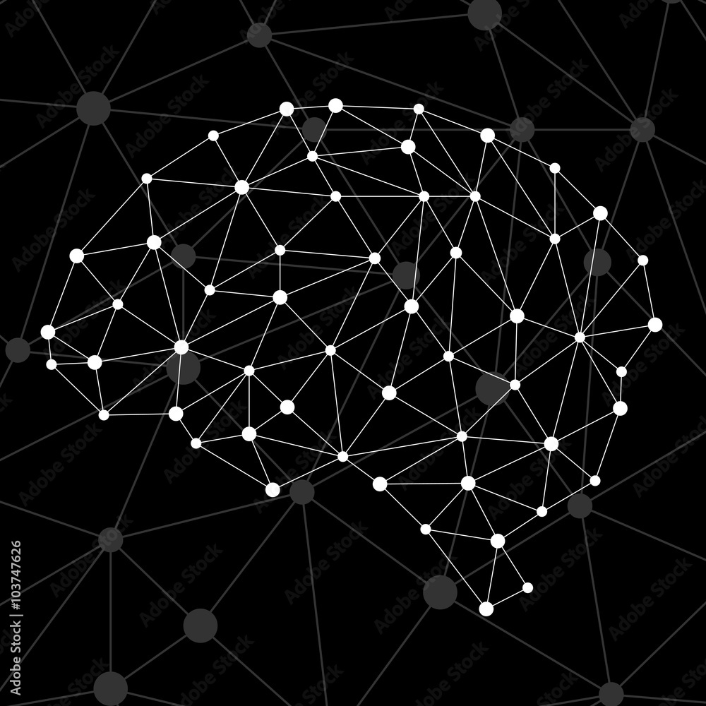 Abstract Geometric Brain Network Connections Stock Vector Adobe Stock